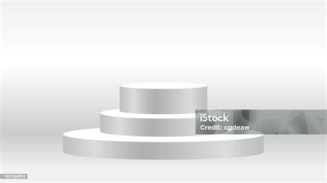 회색 배경에 고급 3d 받침대 실버 화장품 제품 디스플레이 쇼 디럭스 승리 위치 제품 배치의 타원 받침대 실버 연단 무대 쇼 강단에 대한 스톡 벡터 아트 및 기타 이미지