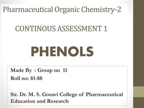 Phenolics Types Biosynthesis And Functions Pptx Chemistry Science