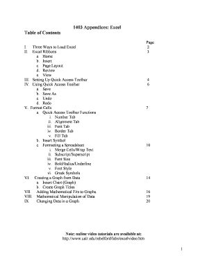 Fillable Online 1403 Appendices Excel Fax Email Print PdfFiller