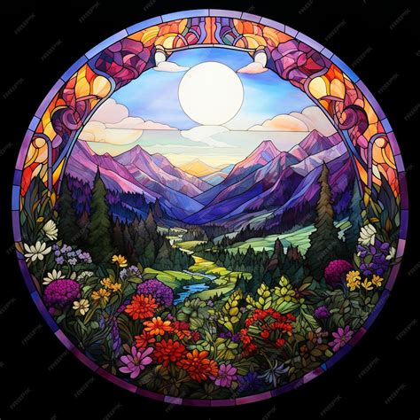 Stained Glass Artwork With Textures Premium Ai Generated Image