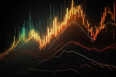 기술 추상적 배경에 대한 생성 Ai 주식 시장 차트 라인 금융 그래프 프리미엄 사진