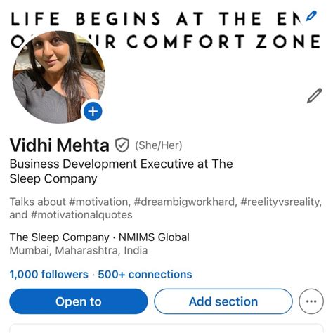 Vidhi M On Linkedin 1kfollowers 1stmilestoneachieved