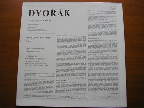 Dvorak String Sextet In A Op 48 String Quintet In A Op 1 Members