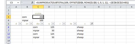 Excel Sum If Cells Contain Specific Text And Subtotal Stack Overflow