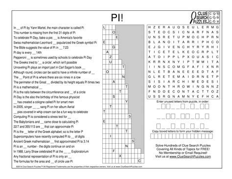 PI TRIVIA QUIZ Clue Search Puzzles