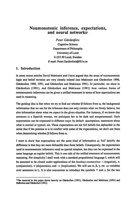 pdf nonmonotonic inference expectations and neural networks