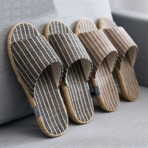 프리미엄 린넨 줄무늬 커플 슬리퍼 사무실 거실화 5type 감도 깊은 취향 셀렉트샵 29cm