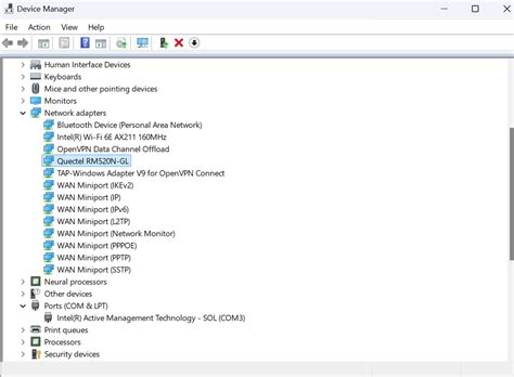 rm520n gl how to enable com port windows 5g module quectel forums
