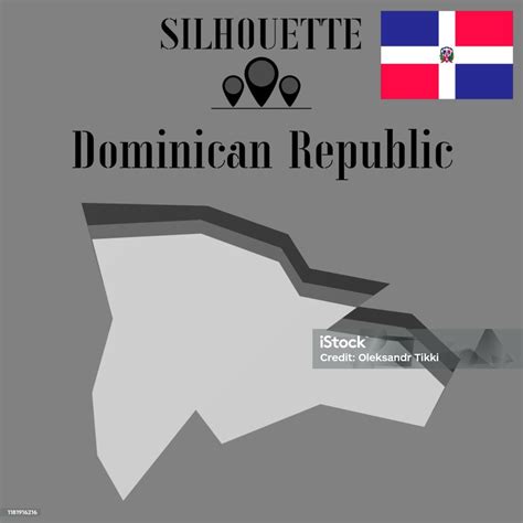 미국 카리브해 도미니카 공화국 섬 개요 세계지도 윤곽 실루엣 벡터 일러스트 레이션 배경에 고립 된 창조적 인 디자인 국가 플래그 개체 요소 국가 설정에서 기호 가정 생활에