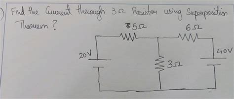 find the current through 3Ω resistor using superposition theorem filo