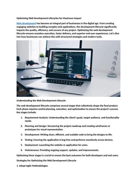 optimizing web development lifecycles for maximum impact docx