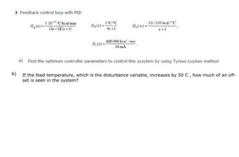 Solved 3 Feedback Control Loop With