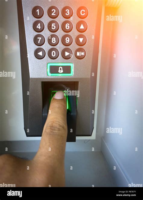 The System Scans The Fingerprint Security Systems Fingerprint Scanning