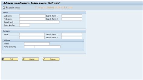 PBR SAP Tcode Responsible Persons Addresses