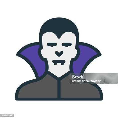 흡혈귀 드라큘라 송곳 니 할로윈 색상 최소한의 플랫 라인 스트로크 아이콘 그림 고딕 양식에 대한 스톡 벡터 아트 및 기타 이미지 고딕 양식 공포 무서움 괴상한