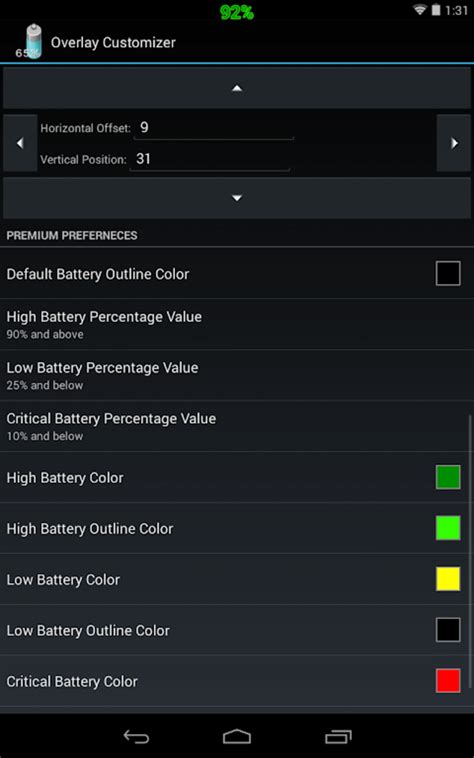 Battery Overlay Percent APK สำหรบ Android ดาวนโหลด