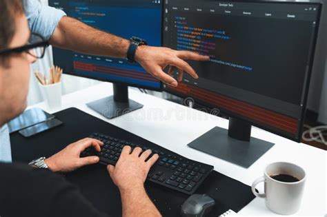 It Developers Creating Online Software Development Information Sellable Stock Image Image Of