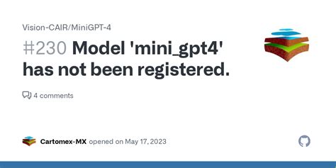 Model Mini Gpt4 Has Not Been Registered · Issue 230 · Vision Cair Minigpt 4 · Github