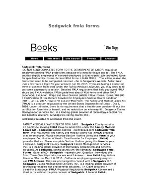Sedgwick Fmla S Pdf Doc Template PdfFiller