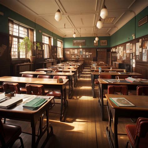 Modern Classroom With Stylish Furniture And Tables Stock Image Image