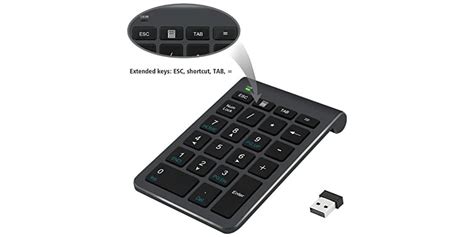 Alcey Wireless 22 Key Numeric Keypad