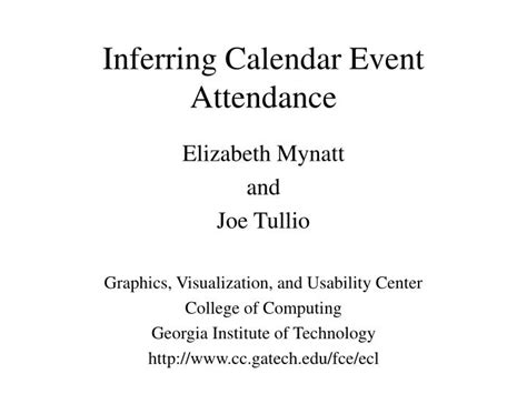 Ppt Inferring Calendar Event Attendance Powerpoint Presentation Free