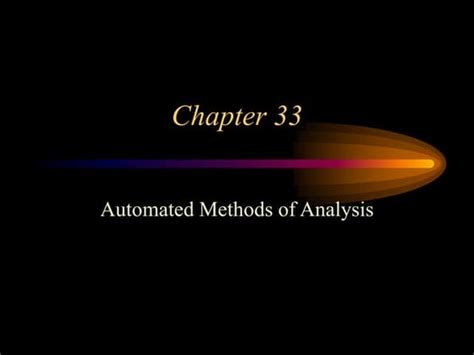 Automation In Chemical Analysis Needobjectivesinstrumentation And Process Control Analysis Ppt