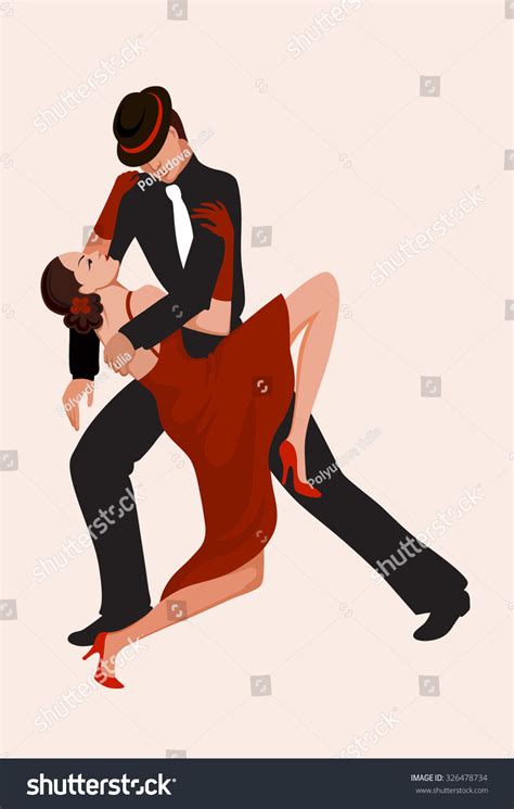 Dancing Couple Performing Sensual Dance Tango Stock Vector Royalty Free 326478734 Shutterstock