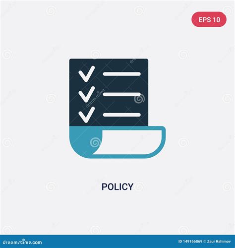Two Color Policy Vector Icon From Strategy Concept Isolated Blue Policy Vector Sign Symbol Can