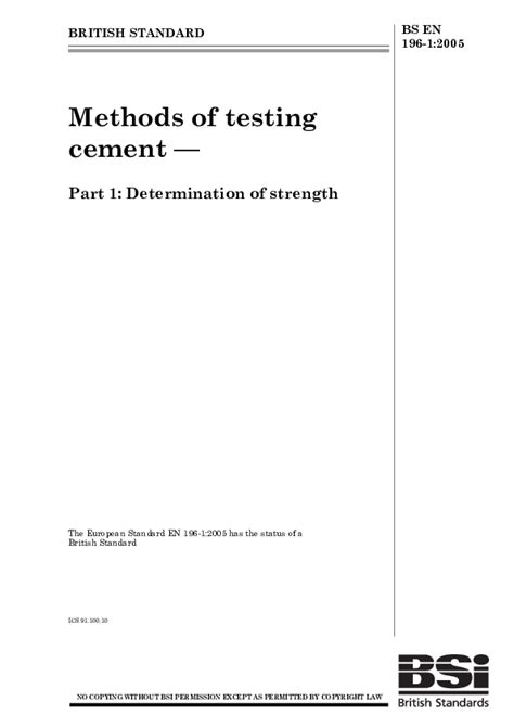 Pdf Methods Of Testing Cement Part 1 Determination Of Strength