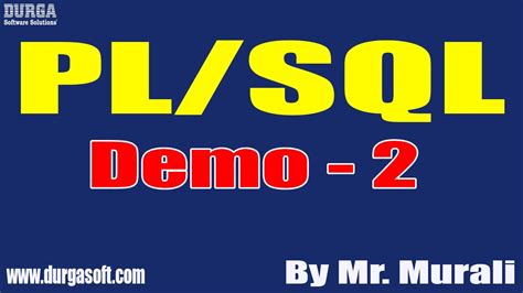 pl sql tutorials demo 2 by mr murali on 02 11 2021 10am ist