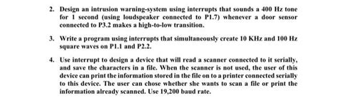 solved 2 design an intrusion warning system using