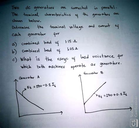 Solved Two Dc Generators Are Connected In Parallel The Chegg Com
