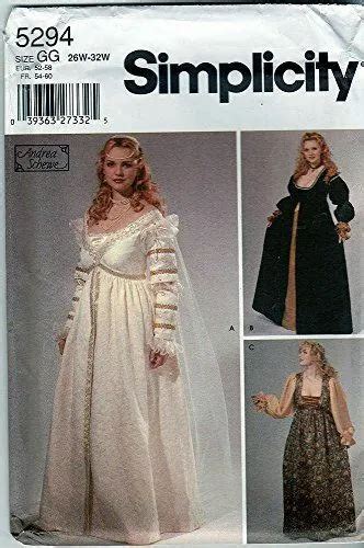 Simplicity Sewing Pattern 5294 Renaissance Bridal Gown Costume Size 26w