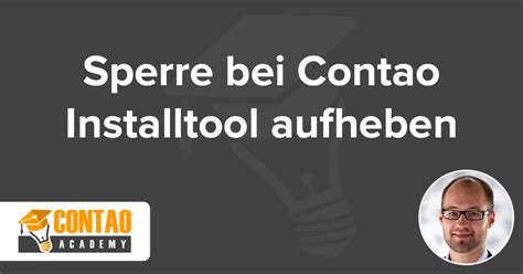 Contao Installtool Gesperrt Contao Academy