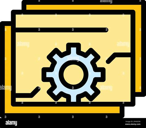 Api Gear Web Icon Outline Api Gear Web Vector Icon For Web Design Isolated On White Background