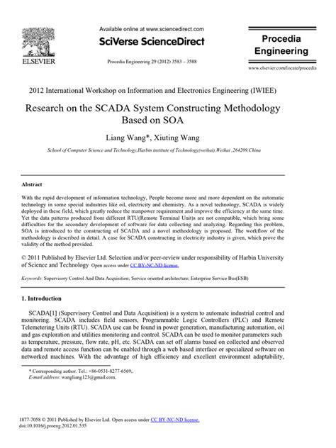 Research On The Scada System Constructing Methodol Pdf Scada