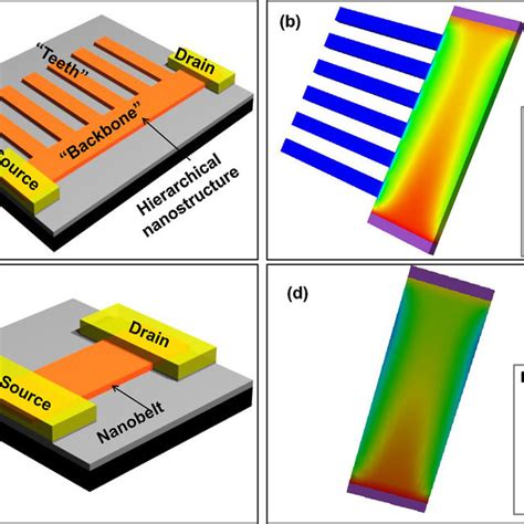 A Proposed Zno Hierarchical Nanostructure B Potential Distribution