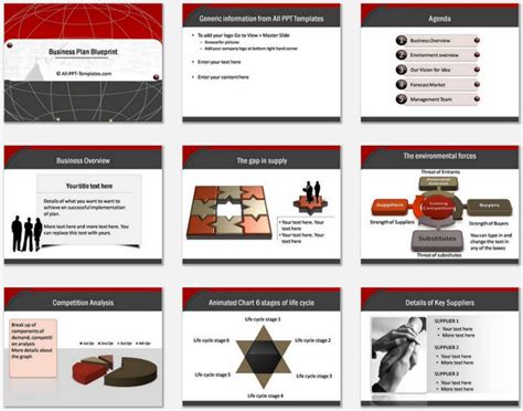 Powerpoint Business Plan Blueprint Template