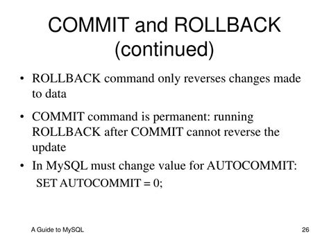 Ppt Mysql Guide Tables Updates Transactions Powerpoint Presentation Id4349702