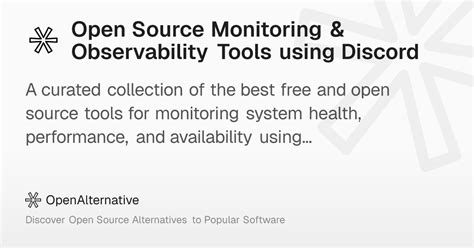 Open Source Monitoring & Observability Tools using Discord – OpenAlternative