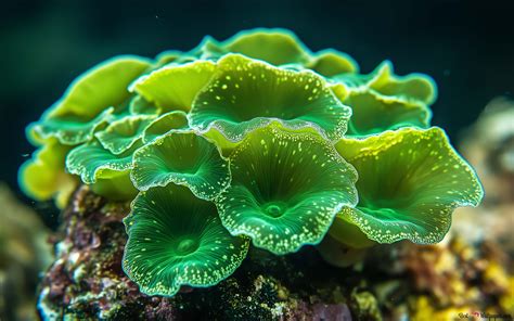 Close Up Of Codium Fragile Macroalgae With Spongy Texture And Emerald