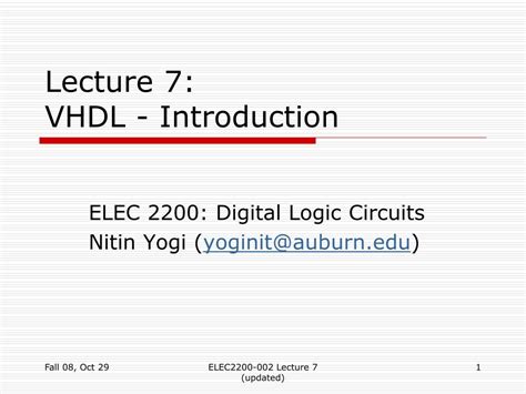 Ppt Lecture 7 Vhdl Introduction Powerpoint Presentation Free