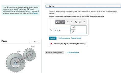 Solved Part A Gear A Rotates Counterclockwise With A