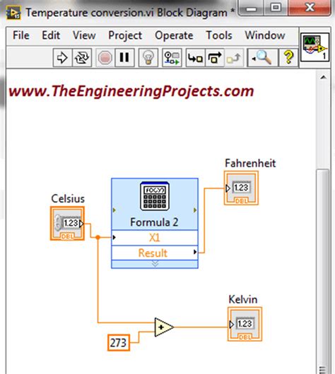 Temperature Conversion In Labview The Engineering Projects