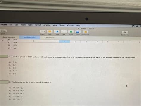solved umbers file edit insert table format arrange view