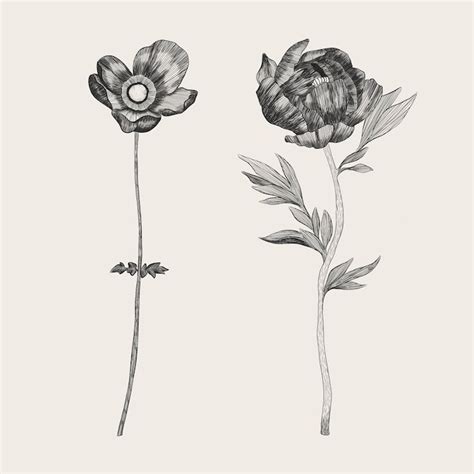 Flower Dotwork Tattoos