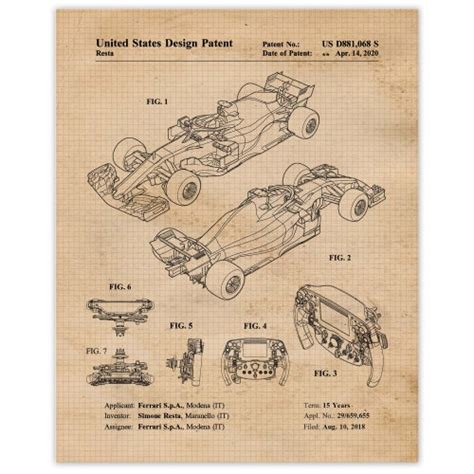 Tech F Racing Patent Poster Prints Unframed Photos Wall Etsy