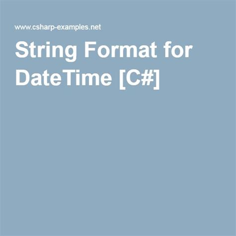 Custom String Format For Datetime [c ]