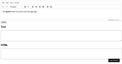 Tinymcereact Get Text And Html Codesandbox